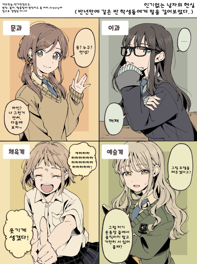 문과/이과/예술/체육계 미소녀의 각 반응별.react | 유머 게시판