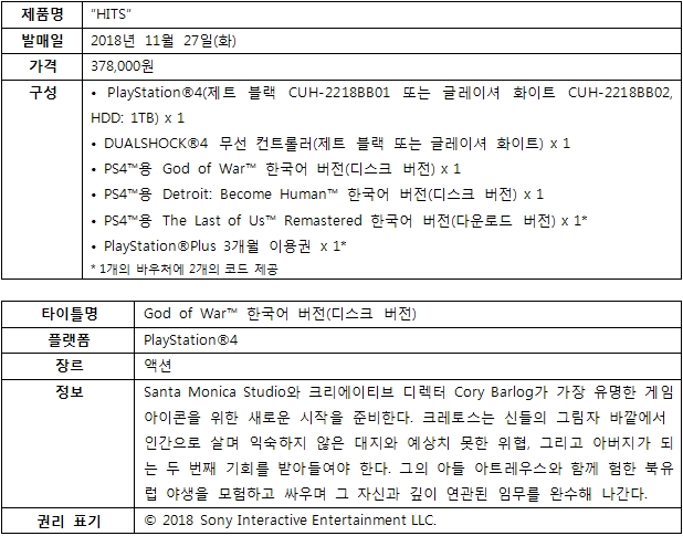 SIEK, 신규 PS4 Hit 번들 11월 27일 발매 | PS 정보 게시판 | 루리웹