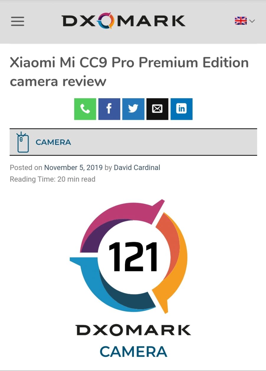 샤오미 CC9 Pro DXoMark 역대 최고 점수 기록 | 안드로이드 정보