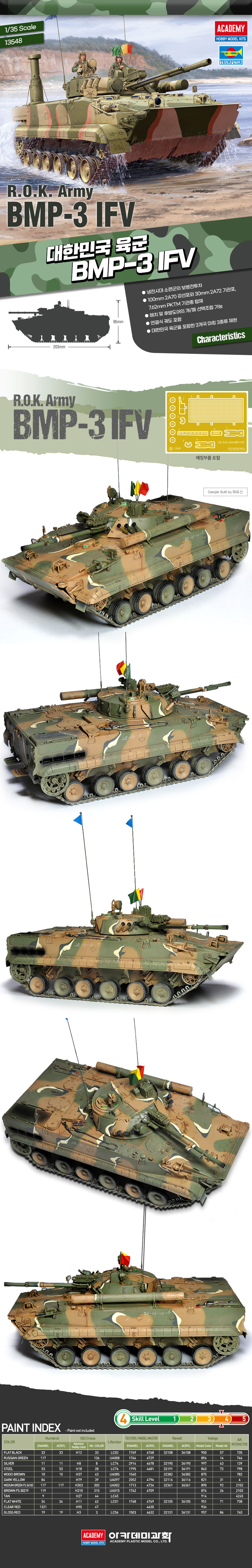 [아카데미 과학] 대한민국 육군 BMP-3 IFV | 프라모델 정보