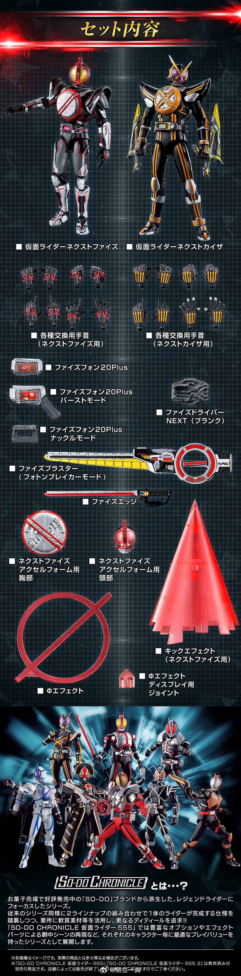 [반다이 식완] SO-DOCHRONICLE 가면라이더 555 20th 세트 | 피규어 정보