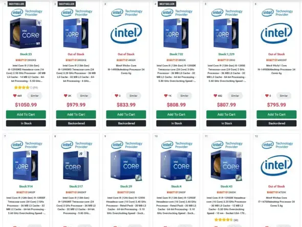 캐나다 소매업체, Intel 14세대 CPU 출시 및 4% 가격 인상 발표 | PC 정보