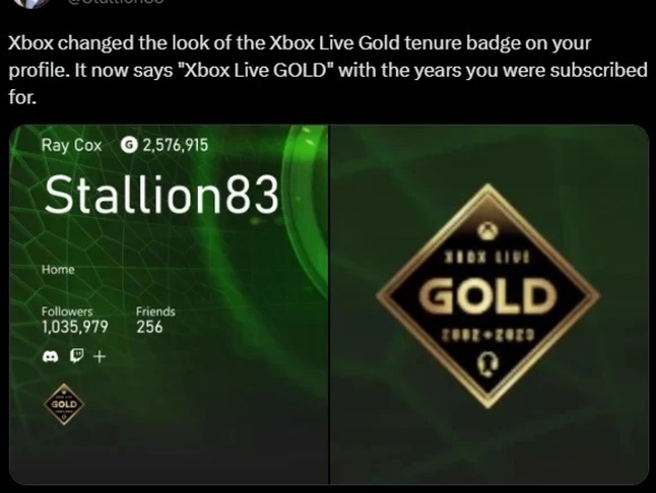 MS, Xbox Live Gold 기념으로 새 프로필 배지 추가 | 엑스박스 정보