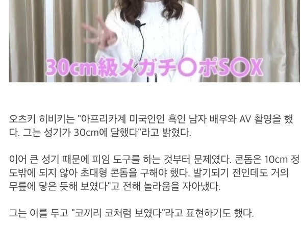 AV배우가 말하는 30cm 대물 흑인 배우후기