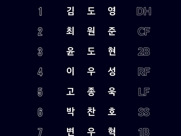 9월 25일 수 기아 라인업 | KIA타이거즈 | RULIWEB